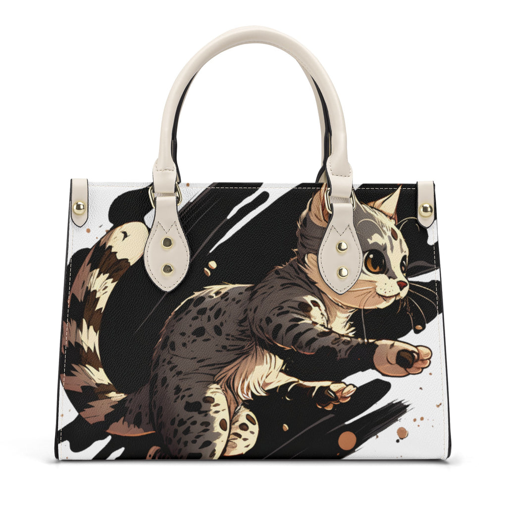 Cat Print Luxury Women PU Handbag