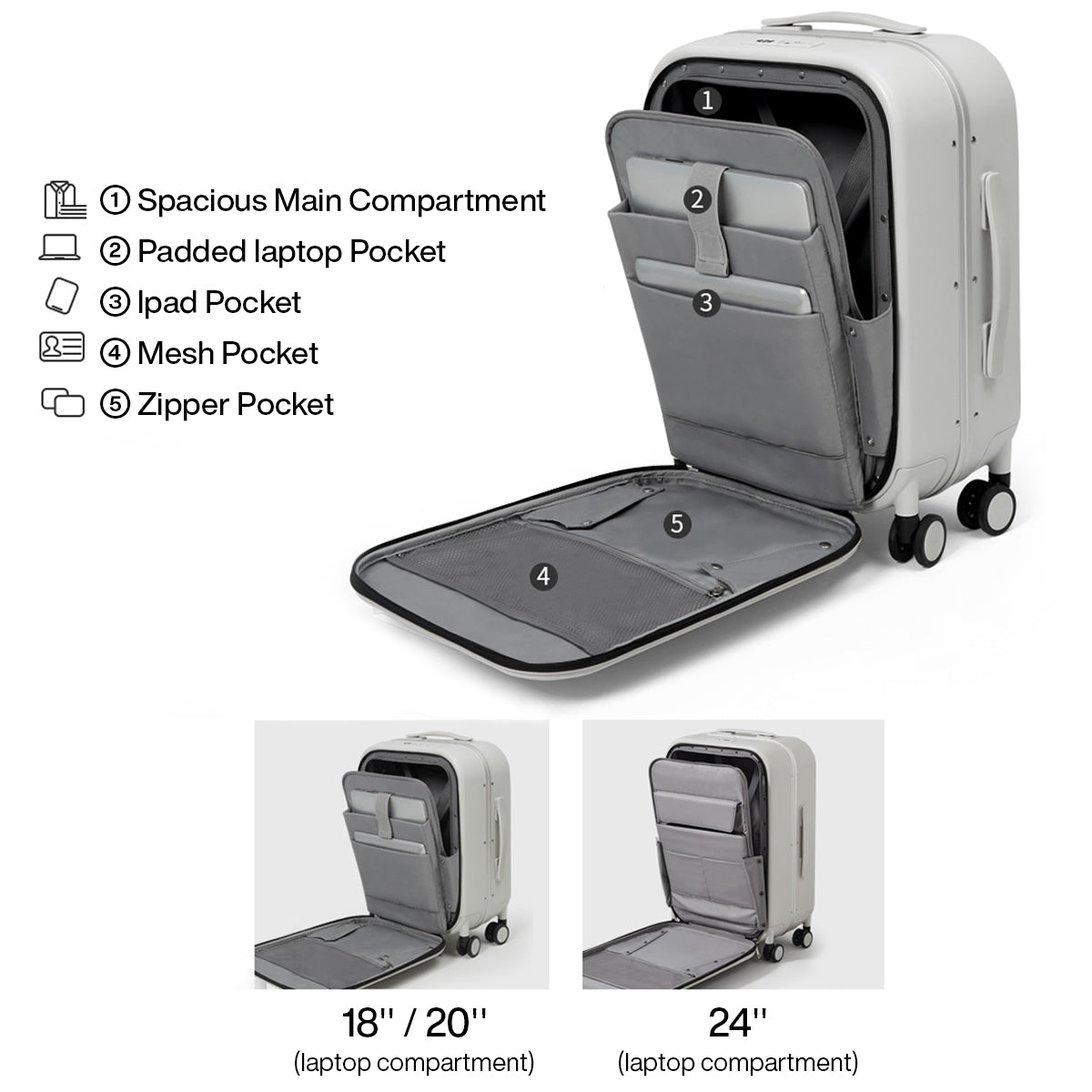 Shop Mixi Patent Design Aluminum Frame Suitca – Luggage Factory