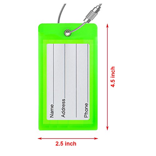 BlueCosto Flexible PVC Luggage Tags Suitcase Bag Labels - Fluorescent ...