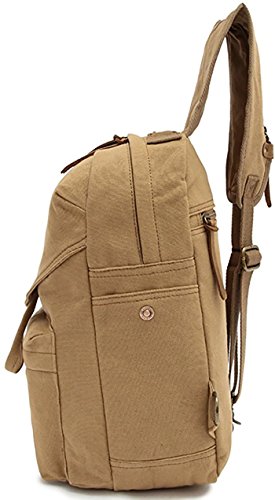 AUGUR Multifunctional Canvas Small Backpack Sling Bag Chest Pack (Khaki)