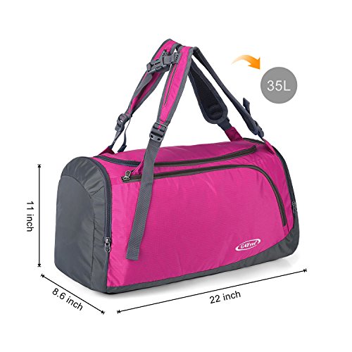 G4Free Lightweight Sports Gym Bag Travel Duffle Backpack with Shoes ...