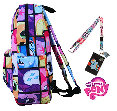 My Little Pony Backpack With Lanyard And Keychain Charm (Comic Strip ...