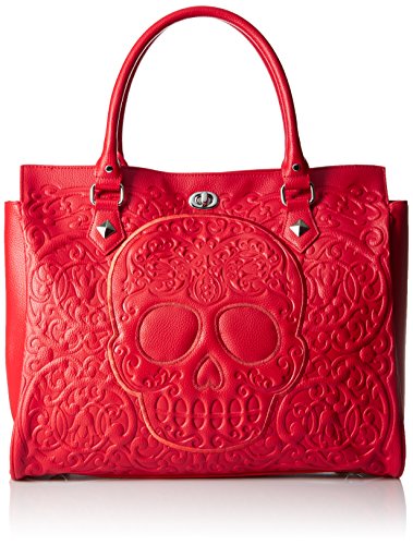 Shop Loungefly Lattice Skull Tote, Red – Luggage Factory