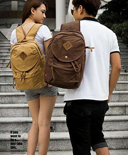 AUGUR Multifunctional Canvas Small Backpack Sling Bag Chest Pack (Khaki)