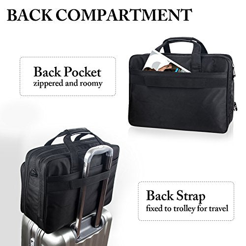 17 Inch Laptop Bag, Travel Briefcase With Organizer, Expandable Large ...