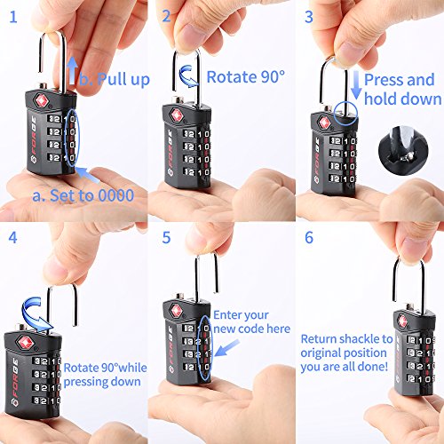 Shop 4 Digit TSA Approved Luggage Lock, 6 Pac – Luggage Factory