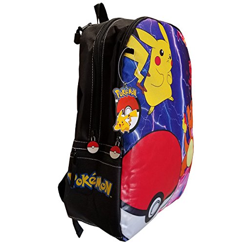 Boys' Pokemon 17" Backpack Charizard, Pikachu, Pokeball Black/Multi