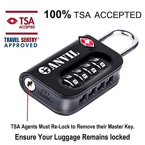 TSA Approved Luggage Lock - 4 Digit Combination padlocks with a ...