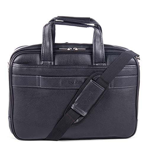 Bugatti Harrold Executive Briefcase, Synthetic Leather, Black