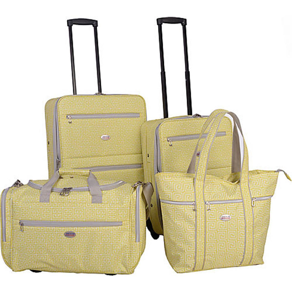 Shop American Flyer Greek Key 4Pc Luggage Set – Luggage Factory