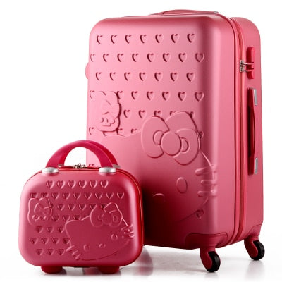 Shop 14+24 Inch Pink Women Cartoon Hello Kitt – Luggage Factory
