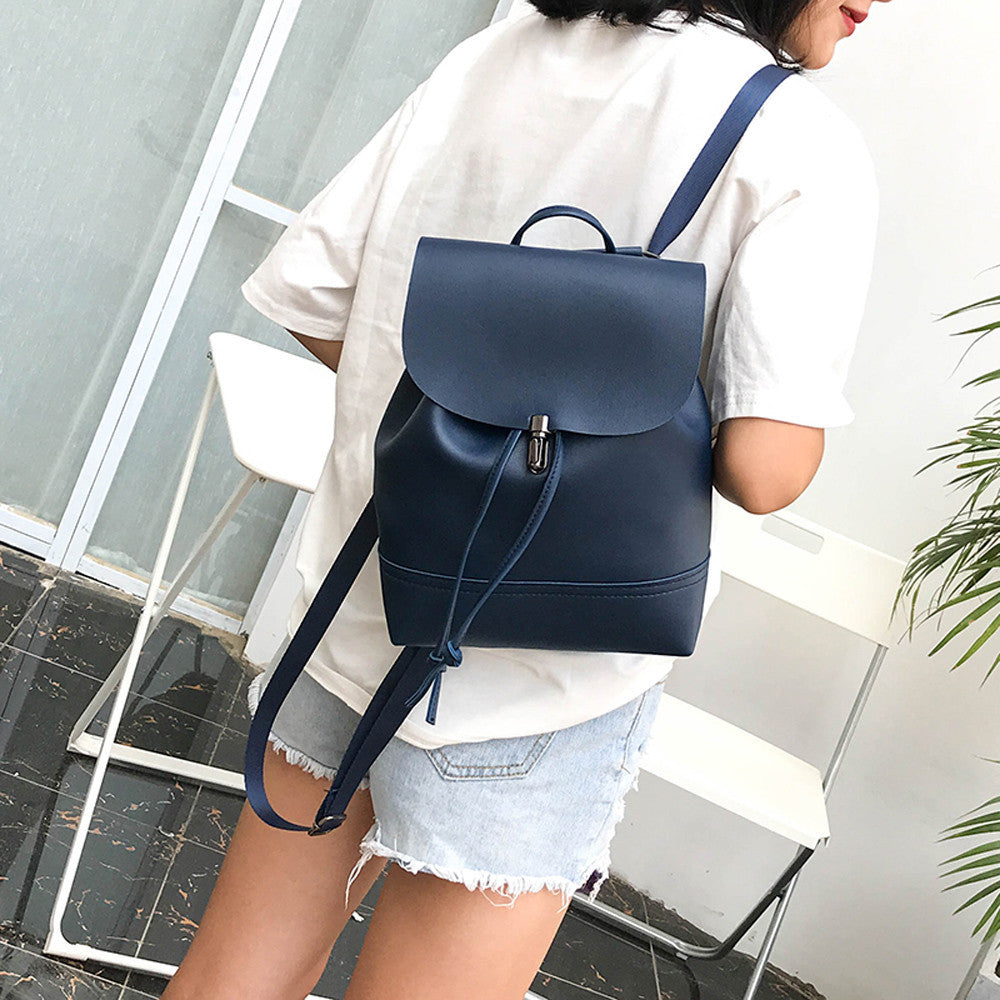 Shop Vintage Pure Color Leather School Bag Ba – Luggage Factory